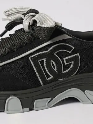 Dolce & Gabbana Lace And Suede Low Top Sneakers
