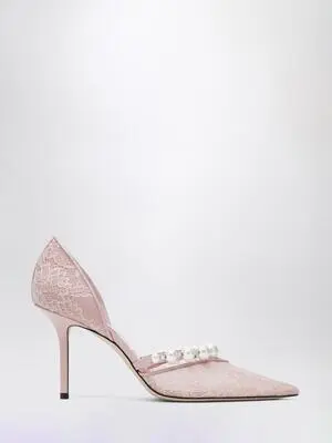 JIMMY CHOO Aurelie Embellished Lace Pumps - Pink