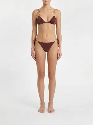 Oseree Oséree Metallic Triangle Bikini Cocoa