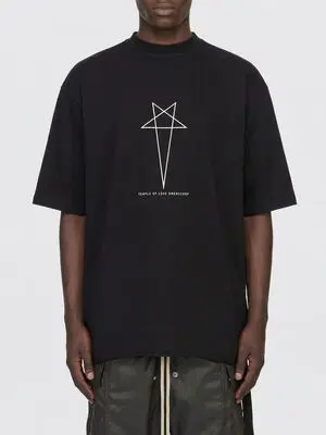 Rick Owens Cotton T-shirt With Logo - Black