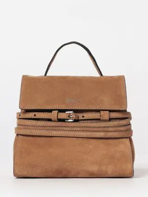 Moschino Tie Me Suede Calf Leather Handbag - Brown