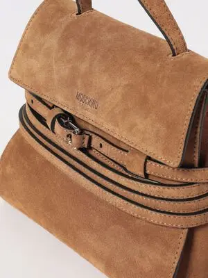 Moschino Tie Me Suede Calf Leather Handbag - Brown