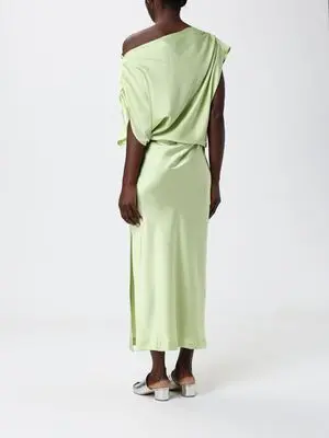 HANITA Satin Draped Midi Dress