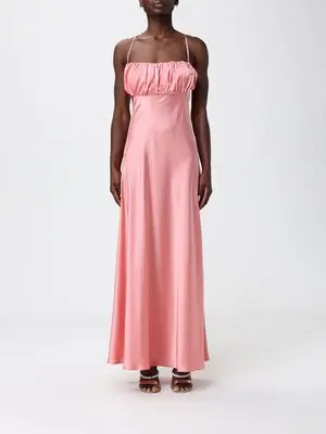 HANITA Ruched Maxi Dress - Coral