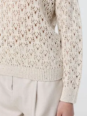 Eleventy Cotton And Linen Knit Sweater - White