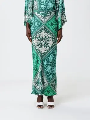 HANITA Printed Viscose Long Skirt - Green