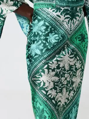 HANITA Printed Viscose Long Skirt - Green