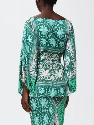 HANITA Viscose Blouse With Ethnic Print - Green