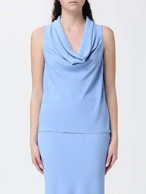 HANITA Sleeveless Crepe Top - Gnawed Blue