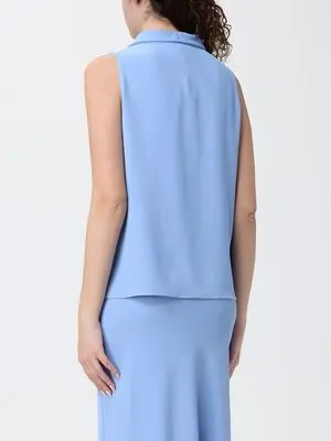HANITA Sleeveless Crepe Top - Gnawed Blue