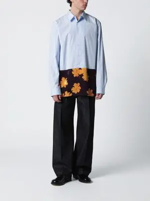 Dries Van Noten Patchwork Cotton Blend Shirt