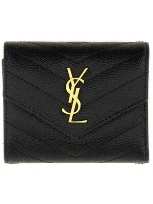 Saint Laurent Portafoglio "cassandre" Matelassé Multi-fold - Black