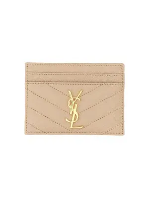 Saint Laurent Portacarte "cassandre" Beige