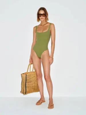 REFORMATION Wailea One Piece Swimsuit Green