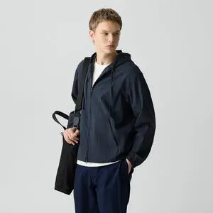 Theory Lightweight Kelso Nylon Hoodie - Light Eclipse
