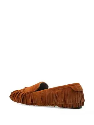ALLSAINTS Sandy Fringed Loafers - Brown