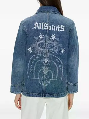 ALLSAINTS Bex Crystal-embellished Denim Jacket - Blue