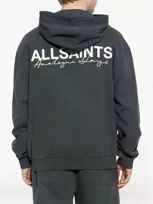 ALLSAINTS Globe-print Hoodie - Black