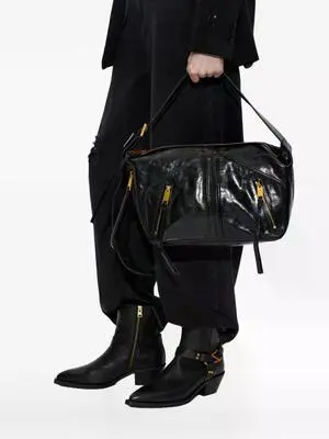 ALLSAINTS Jean Rey Leather Shoulder Bag - Black