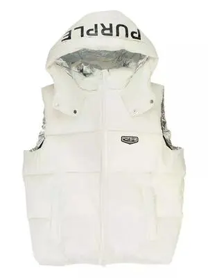 PURPLE BRAND Hooded Puffer Vest - Neutrals