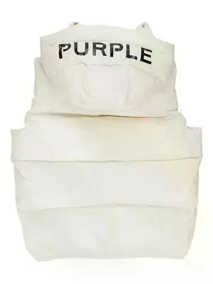 PURPLE BRAND Hooded Puffer Vest - Neutrals