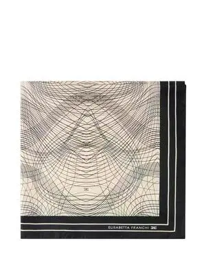 Elisabetta Franchi Abstract-print Foulard Scarf - Neutrals