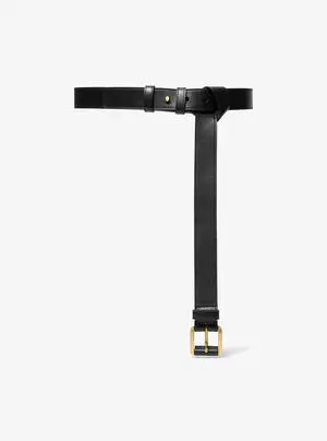 Michael Kors Kaitlin Leather Trouser Belt - Black