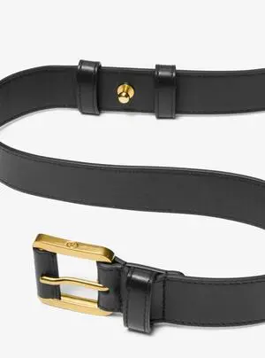 Michael Kors Kaitlin Leather Trouser Belt - Black