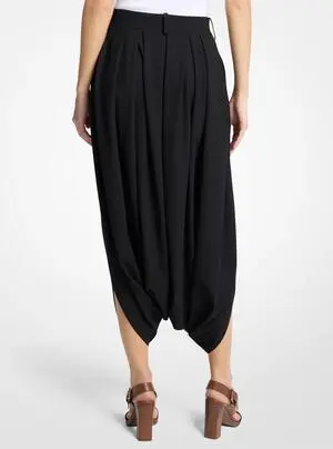 Michael Kors Draped Tissue Wool Culottes - Black