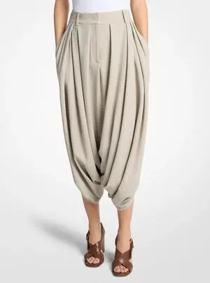Michael Kors Draped Tissue Wool Culottes - Natural