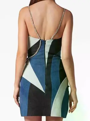 Philipp Plein Denim-patchwork Mini Dress