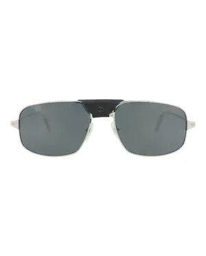 Cartier Aviator Sunglasses - Silver Silver Blue (ct0193s/30007884/004)