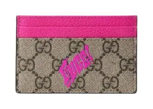Gucci Icon Fun Monogram Card Holder - Beige/pink