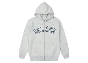 PALACE Outline Arch Zip Hood - Grey Marl
