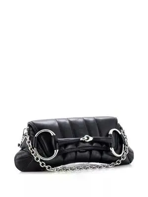 Gucci Horsebit Chain Quilted Leather Shoulder Bag - Black