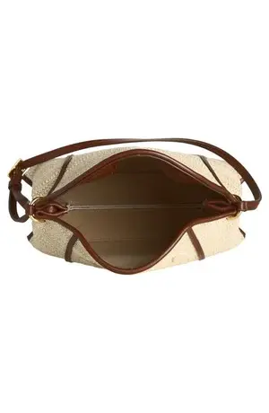 WANDLER Penelope Slouch Raffia Shoulder Bag