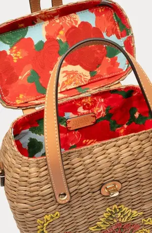 FRANCES VALENTINE Harriet Wicker Top Handle Bag