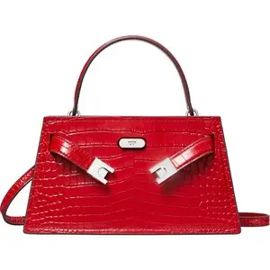 Tory Burch Mini Lee Radziwill Croc-embossed Satchel