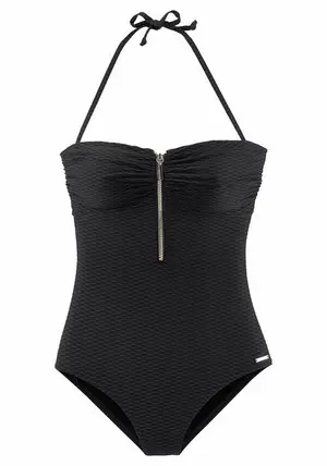 LASCANA Textured Bandeau One-piece Swimsuit