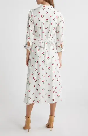 Sam Edelman Long Sleeve Print Shirtdress - Cherry
