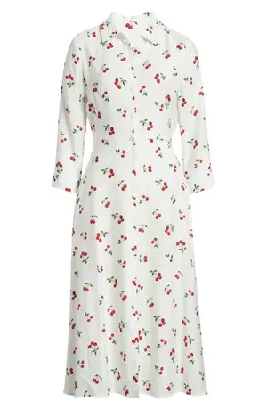 Sam Edelman Long Sleeve Print Shirtdress - Cherry