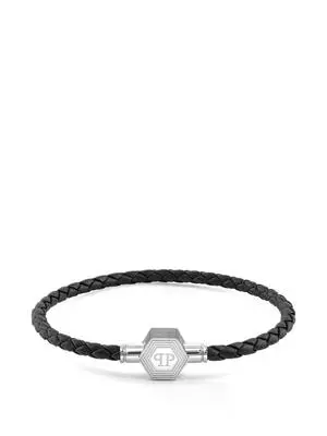 Philipp Plein Enigma Braided Charm Bracelet - Silver