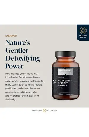 QUICKSILVER SCIENTIFIC Ultra Binder Sensitive Formula Gentle Gut Detox Powder