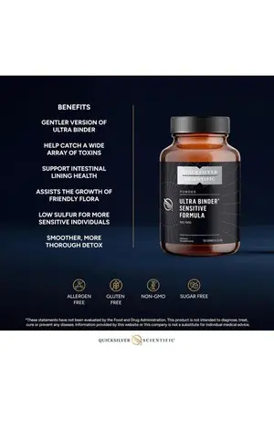 QUICKSILVER SCIENTIFIC Ultra Binder Sensitive Formula Gentle Gut Detox Powder