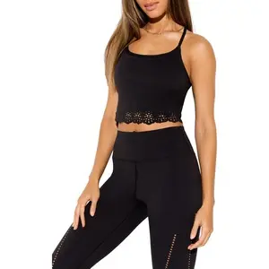 Spiritual Gangster Petal Crop Tank - Black