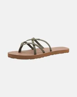 Volcom Criss-cross Strappy Sandals - Olive