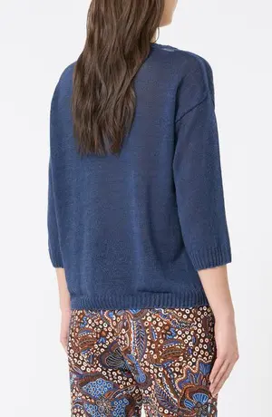 Max Mara Cannone Linen Sweater - Navy