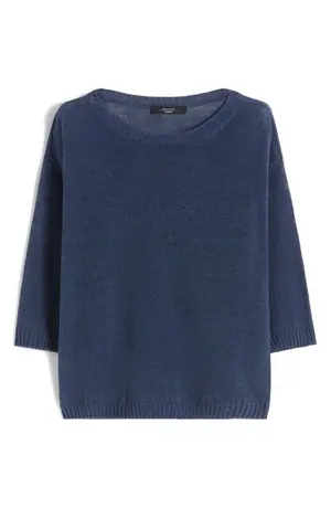 Max Mara Cannone Linen Sweater - Navy