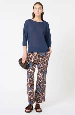 Max Mara Cannone Linen Sweater - Navy