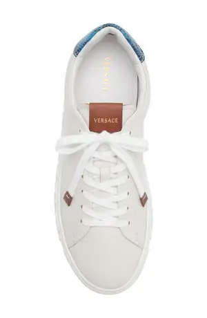 Versace Greca Low Top Sneakers - White Blue Rovere
